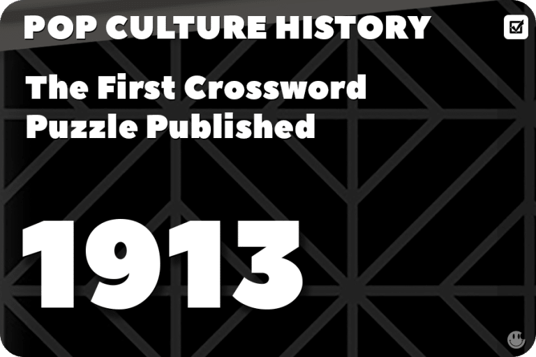 The First Crossword Puzzle is Published